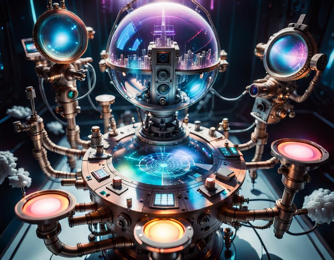 Holographic Machine - AI Generated Artwork - NightCafe Creator