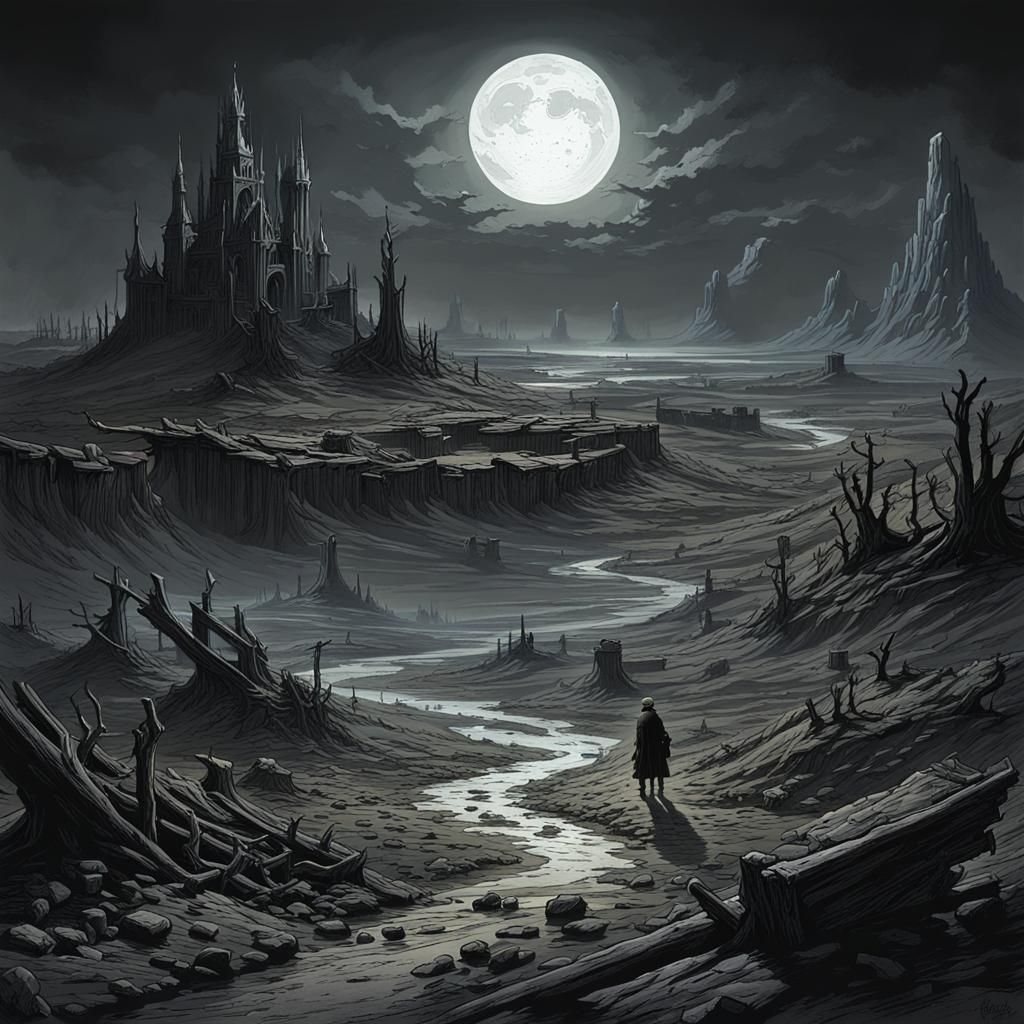 Desolate wasteland - AI Generated Artwork - NightCafe Creator