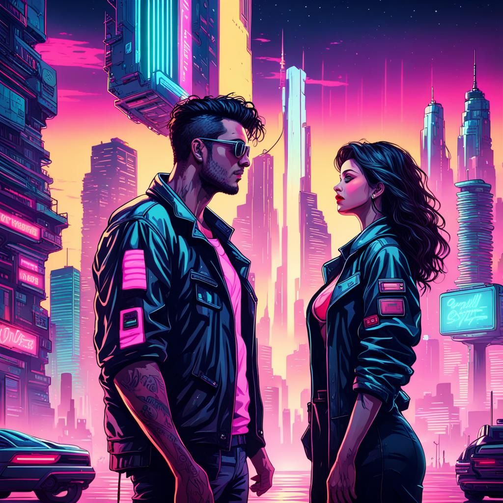 Love and synthwave - AI Generated Artwork - NightCafe Creator