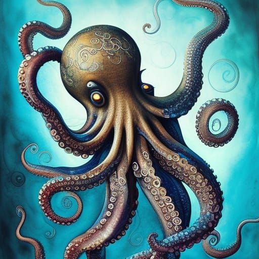 Sealife Mystical Octopus 10 - AI Generated Artwork - NightCafe Creator