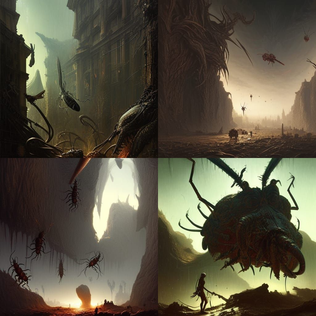 oversized genetically modify insects, ants, bugs, beetles, 8k ...