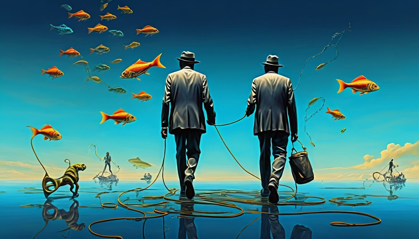 Surreal Fantasy Creatures on Leashes in Dreamlike ... - AI Art