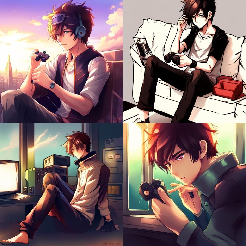 gamer guy art anime - AI Generated Artwork - NightCafe Creator