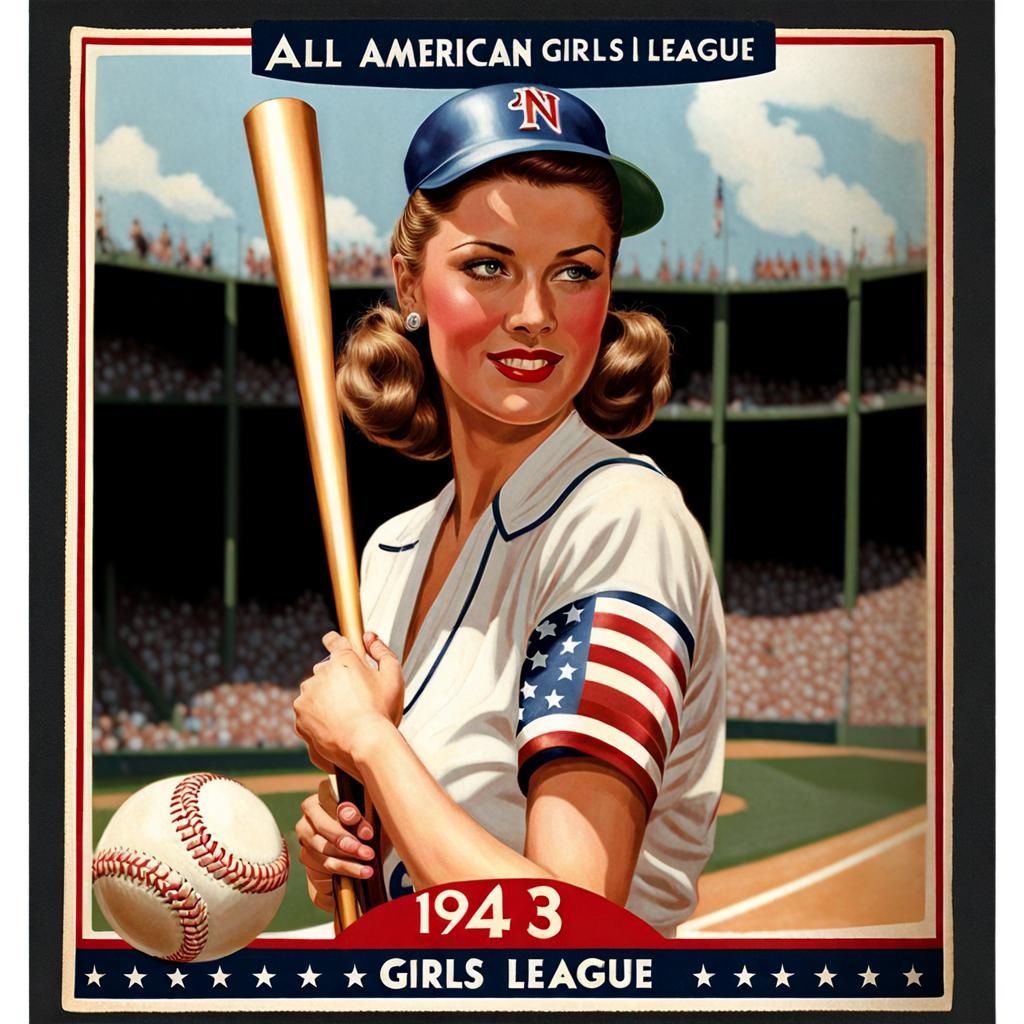 1943 All American Girls Professional Baseball League Card - WW2 Women ...
