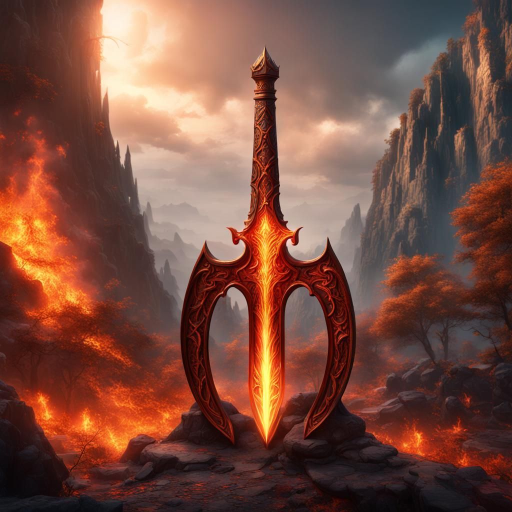 fiery sword - AI Generated Artwork - NightCafe Creator