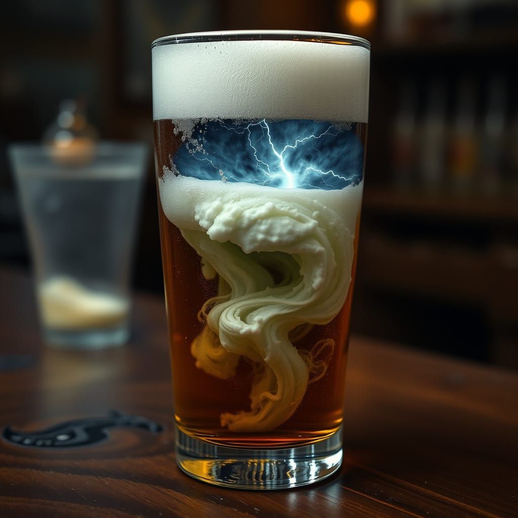 Storms Brewing in a pint glass - Miniature Storm in a Pint G...