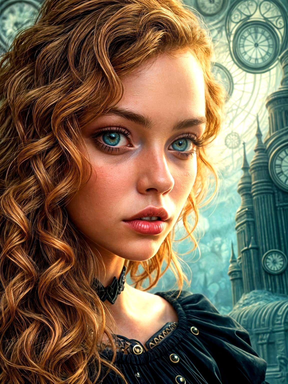 Ethereal Goth Beauty in Cyberpunk Digital Art - AI Art