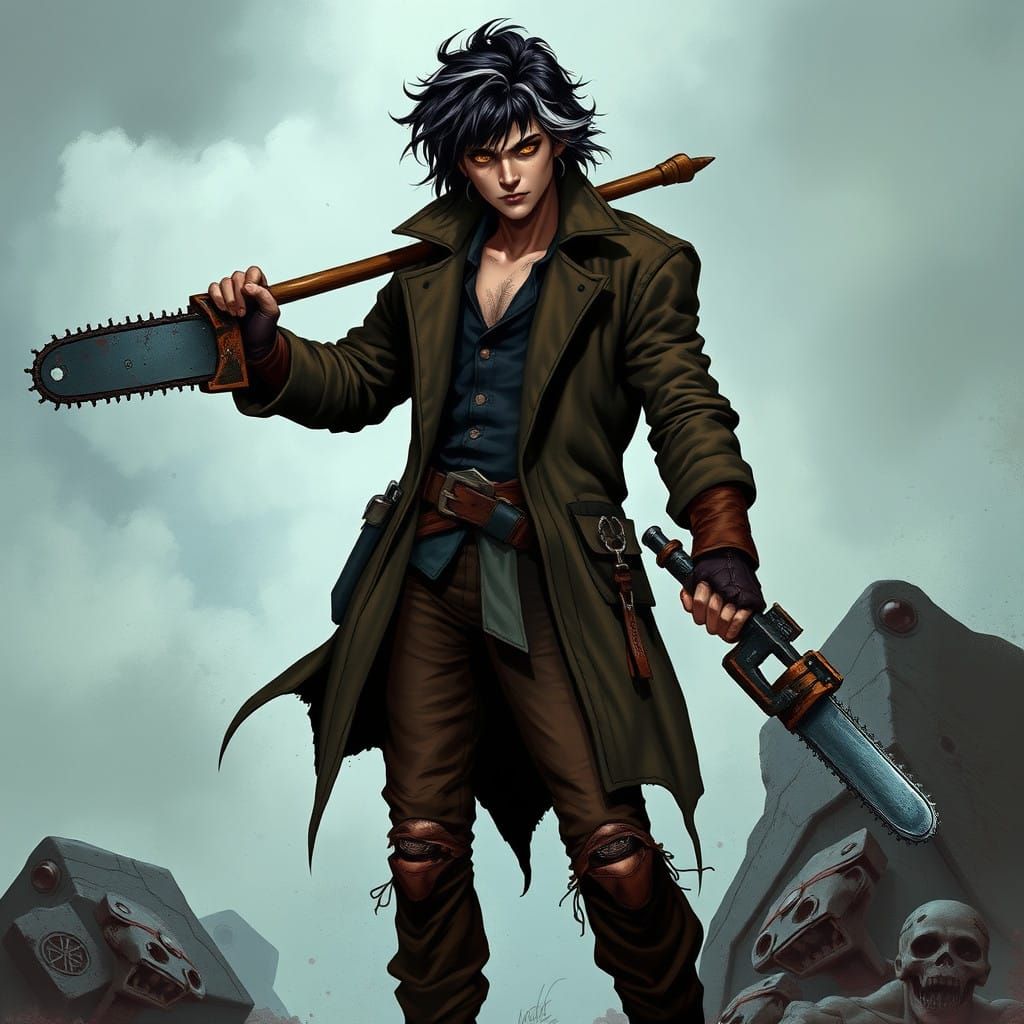 Vali Ravenclaw as a male ash vs evil dead character with black and ...