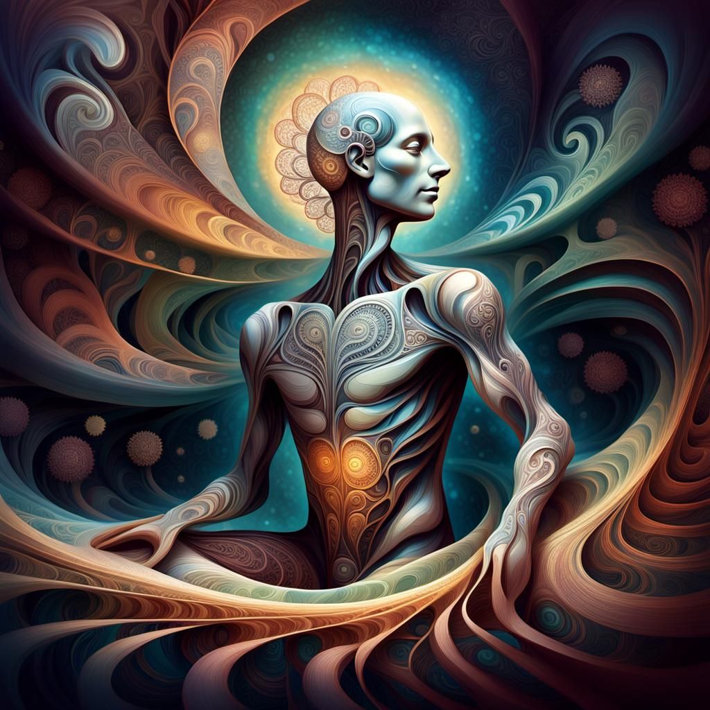 Whispers in Vellum: Delicate Fractals Dance Across... - AI Art