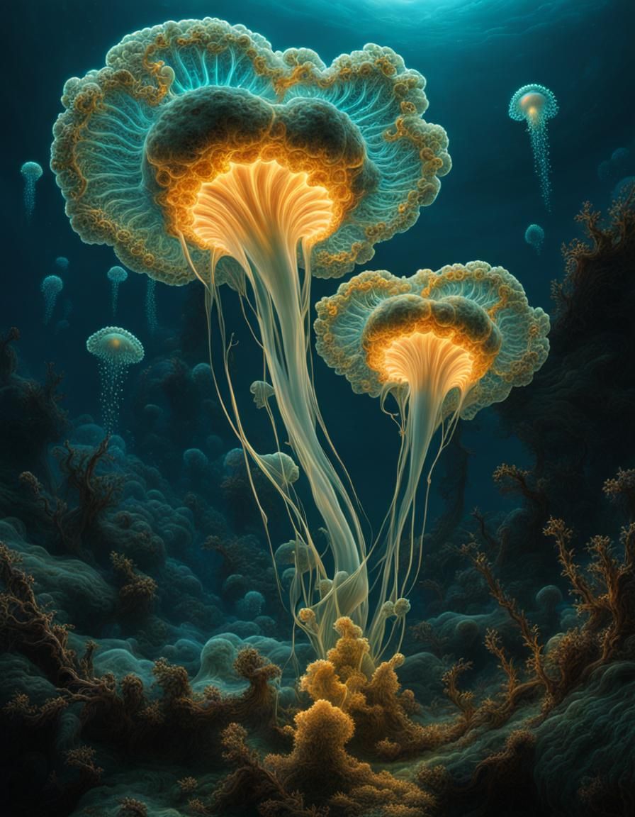 Alien ocean dance - AI Generated Artwork - NightCafe Creator