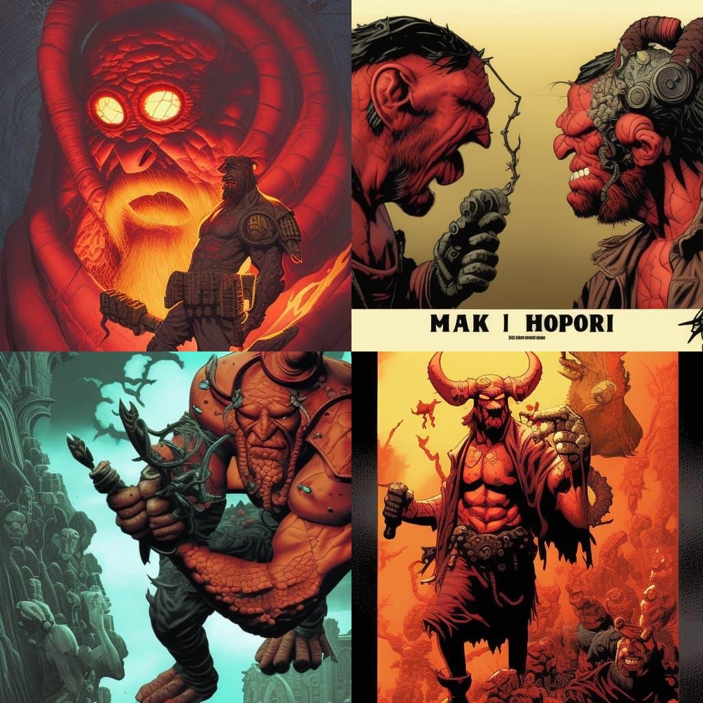 Hellboy transcends - AI Generated Artwork - NightCafe Creator