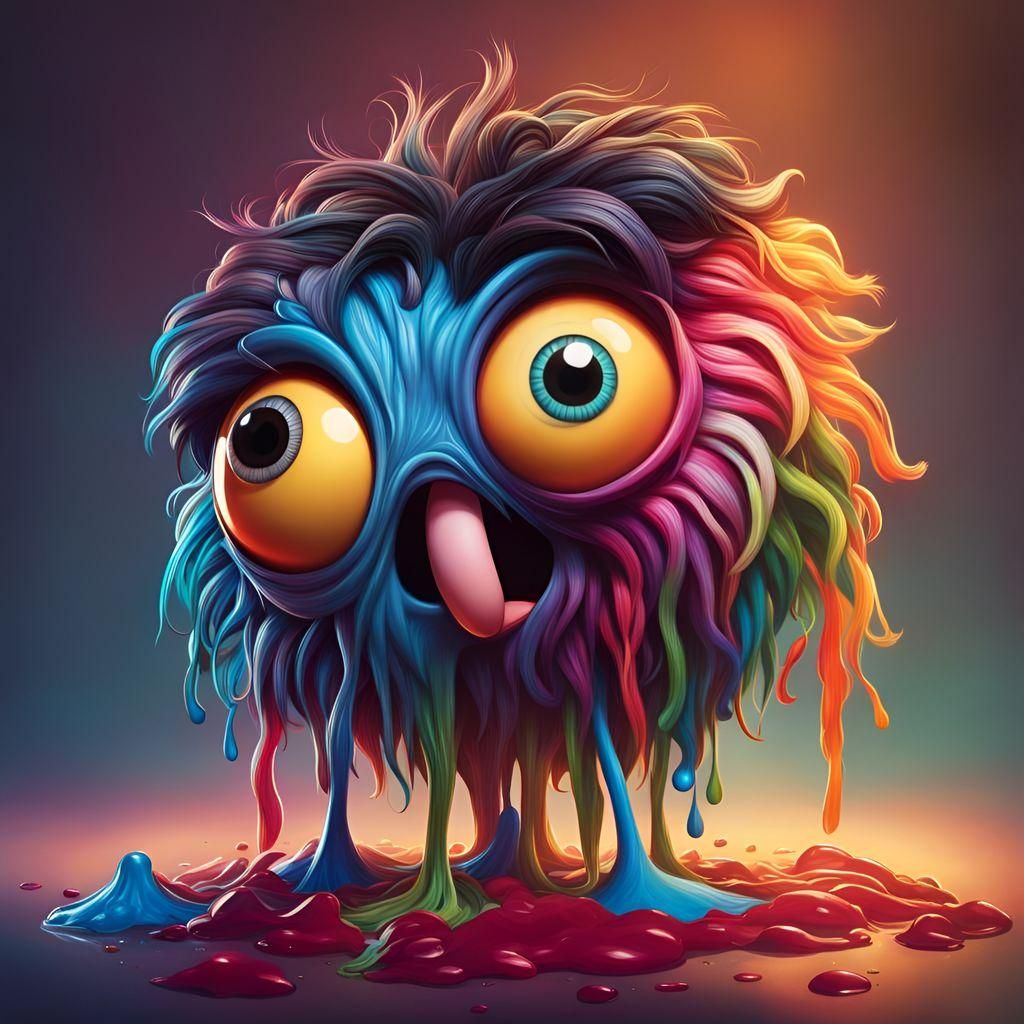 Moppy creature - Mysterious Mop Character in a Spooky Hyperr...