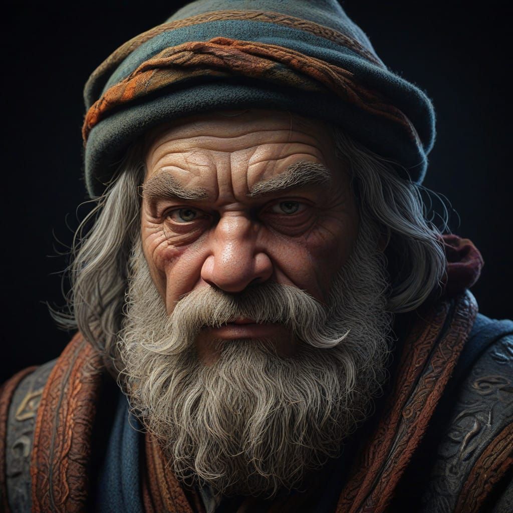 Grizzled Gruff Dwarf Rune Carver - Baroque Fantasy Dwarf Run...