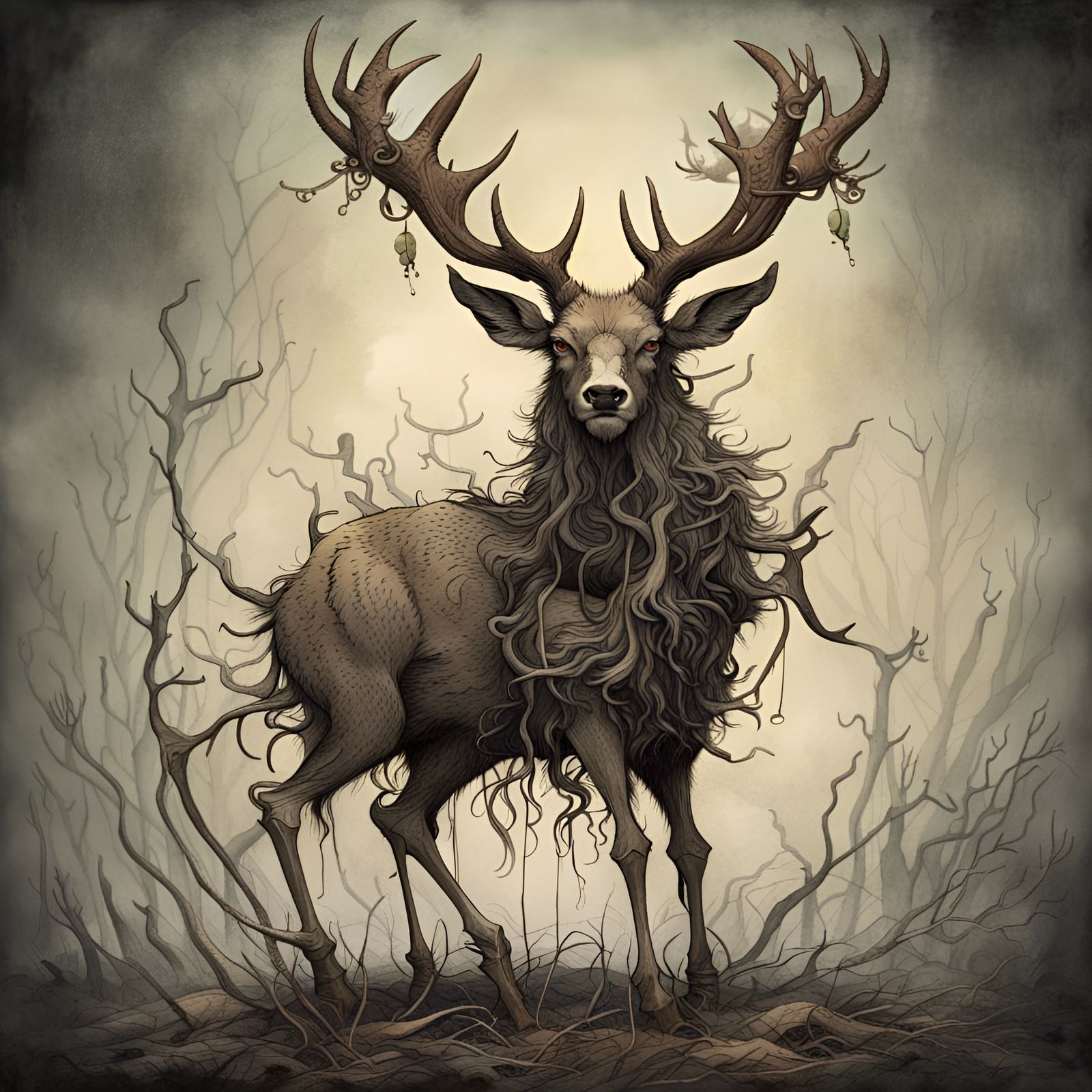 Monster Stag aka The Transformation - AI Generated Artwork - NightCafe ...