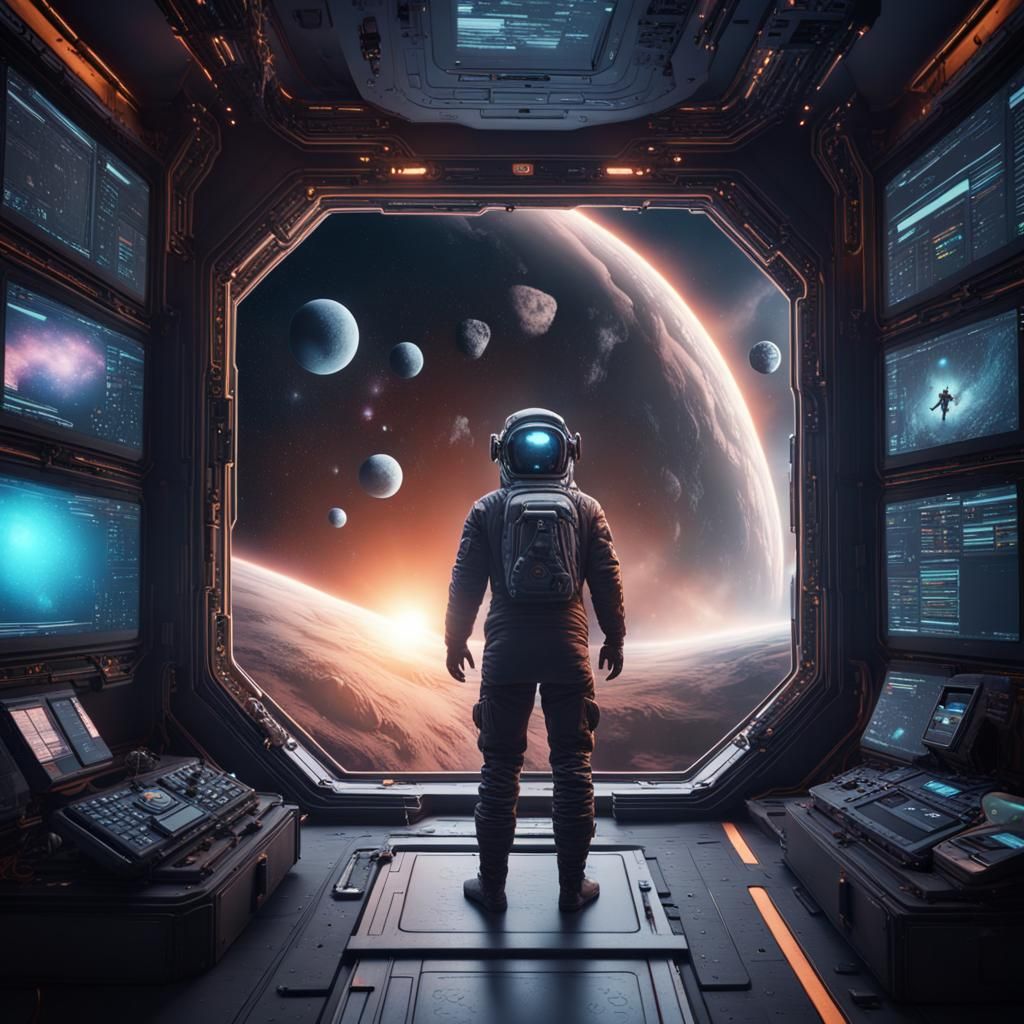 Programmer in space - AI Generated Artwork - NightCafe Creator
