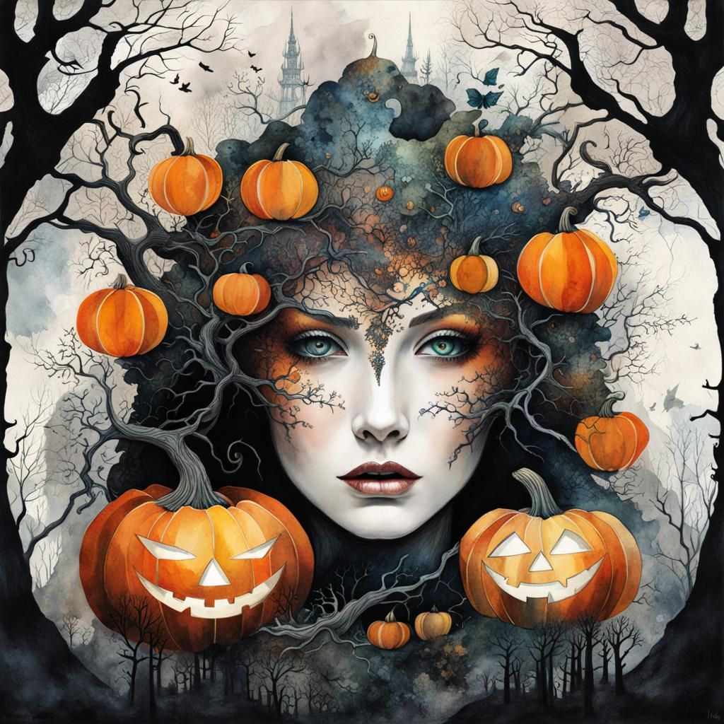 pumpkin queen - AI Generated Artwork - NightCafe Creator
