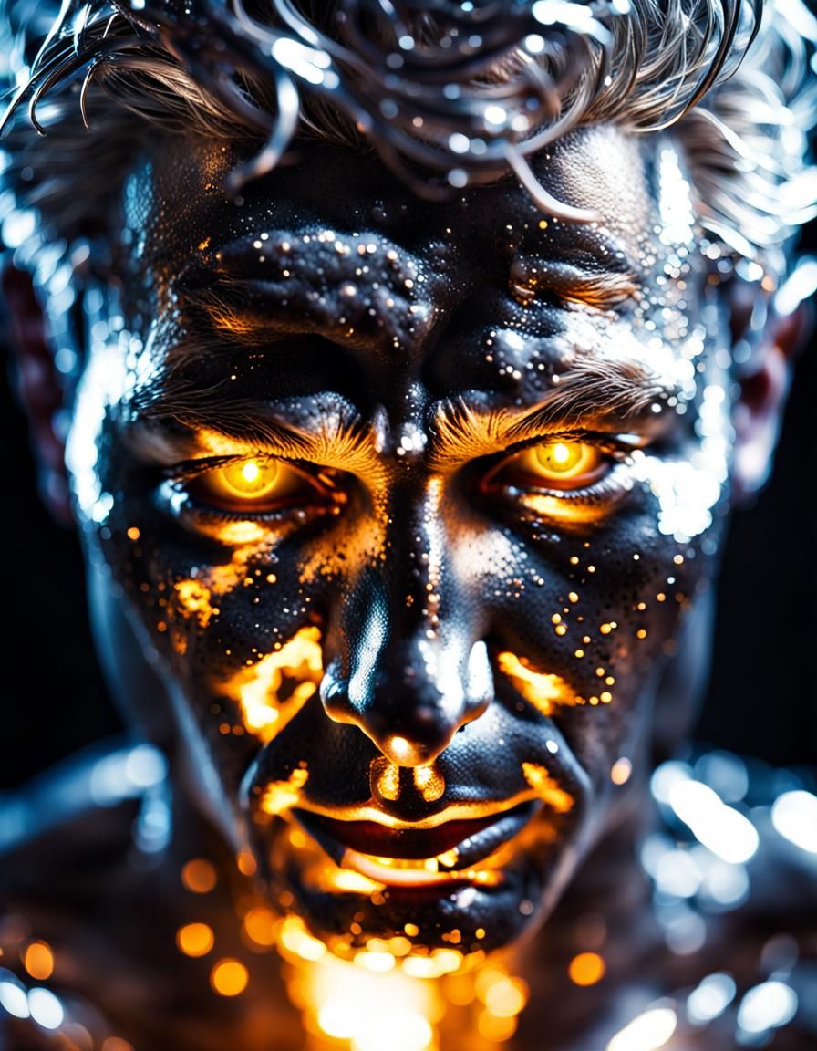 Liquid Silver Deity II - AI Generated Artwork - NightCafe Creator