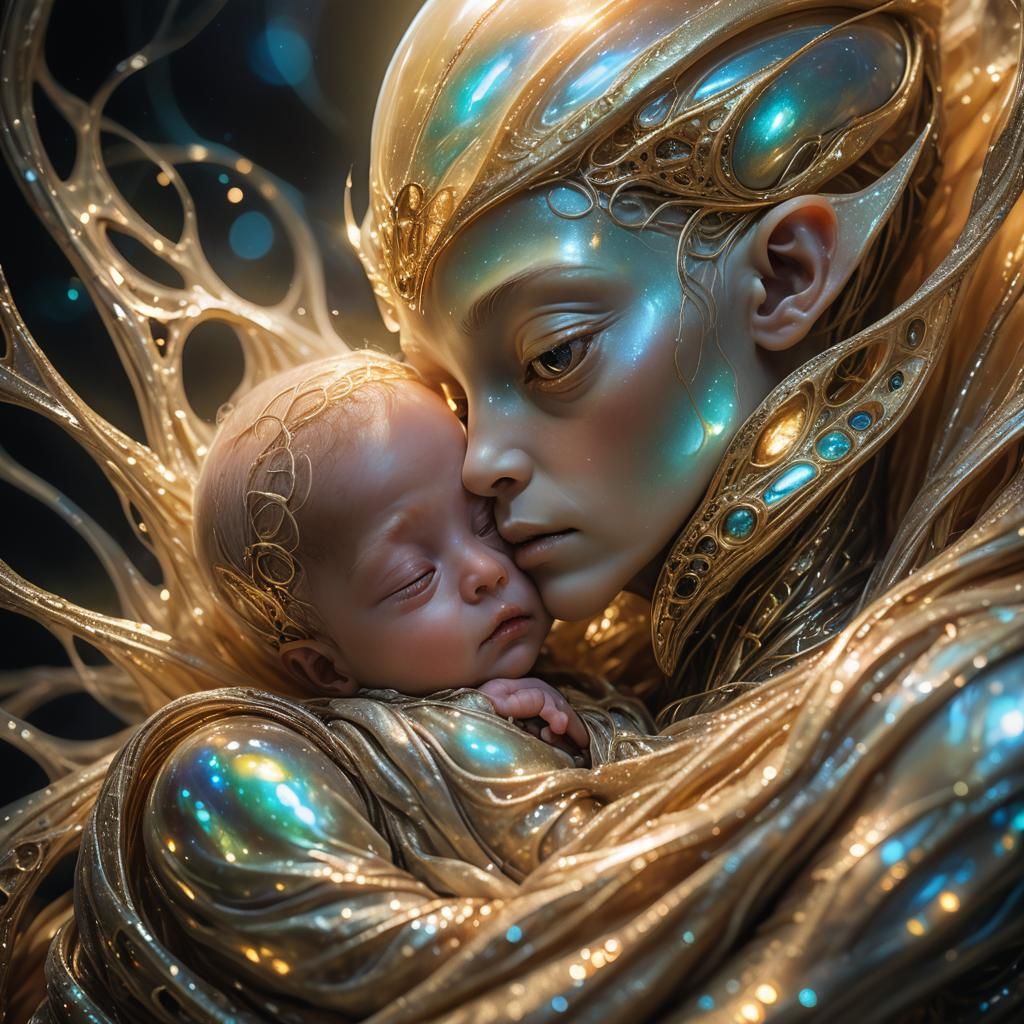 Aliens Baby - AI Generated Artwork - NightCafe Creator