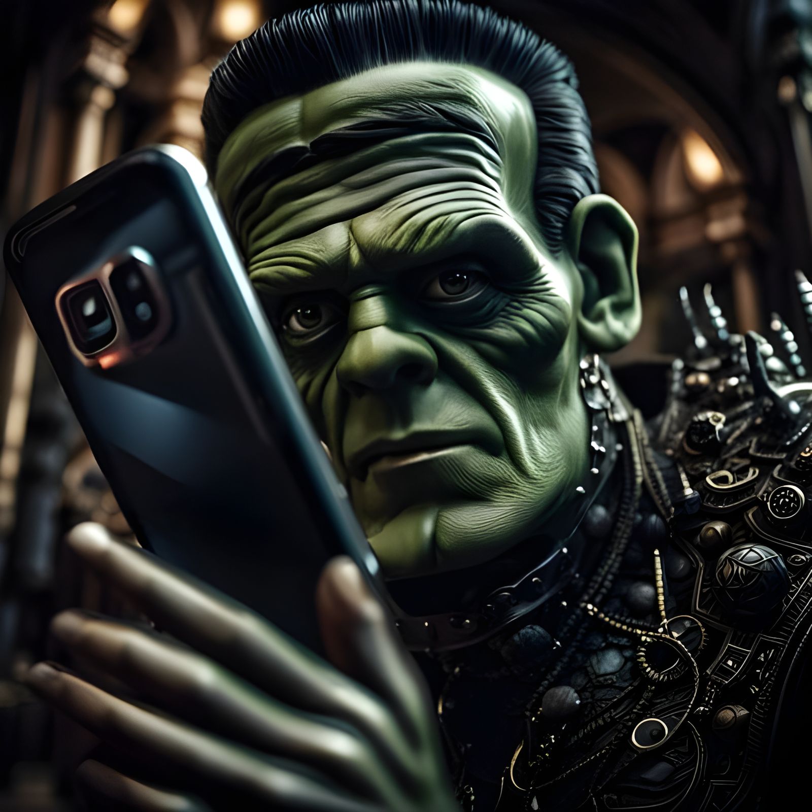 Frankenstein's Creature's hidden dream is to become an influencer - AI Generated Artwork ...