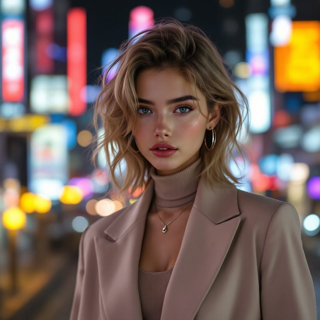 Ethereal Cityscape Beauty with Androgynous Youth - AI Art