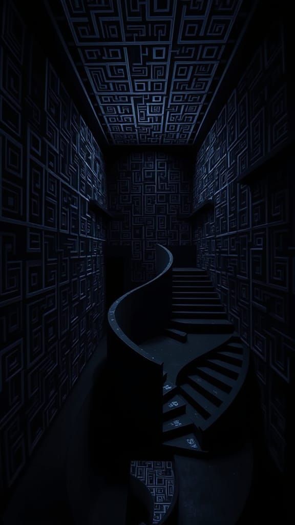 Blackroom: M.C. Escher, Infinite square staircase tessellation ...
