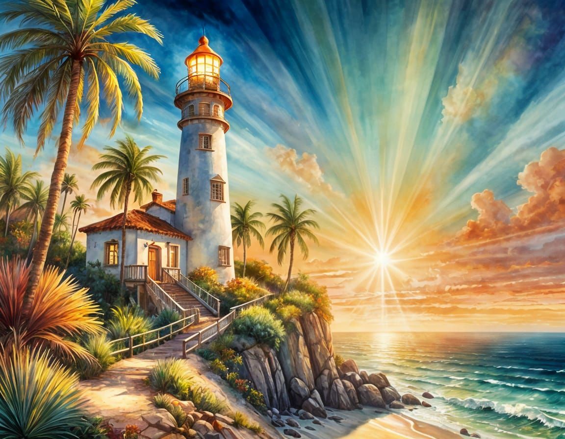 Spanish Colonial Lighthouse - Spanish Colonial Lighthouse in...