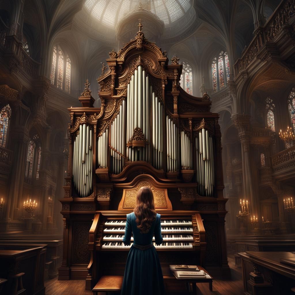 Female organist #4 - AI Generated Artwork - NightCafe Creator