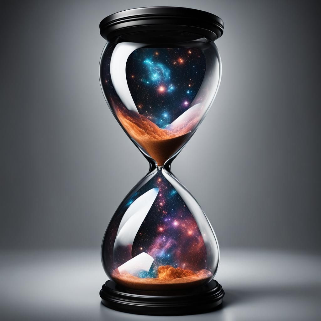 HOUR GLASS filled with infinite galaxies. - AI Generated Artwork ...