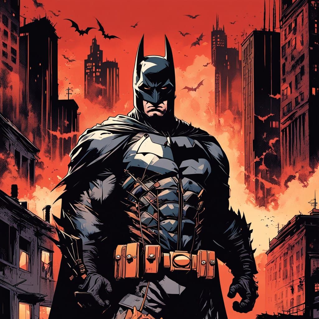 Batman 2 - Gotham's Dark Knight Amidst Crimson Mist