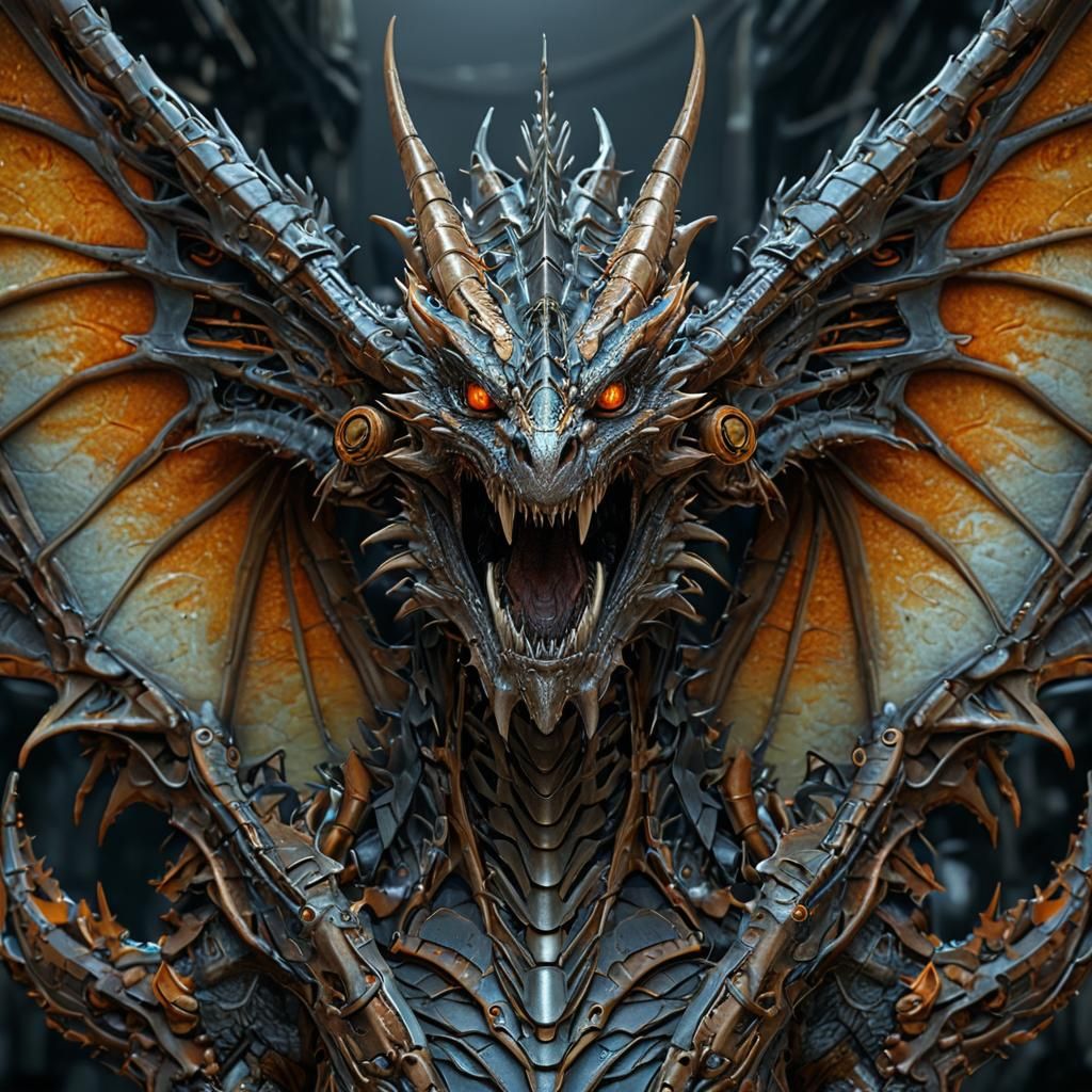 Biopunk Dragon - AI Generated Artwork - NightCafe Creator