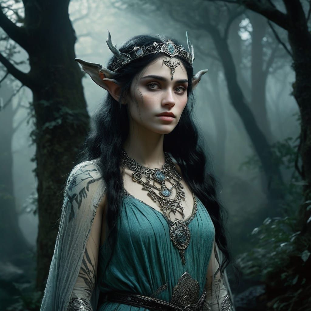 Wild elf druid - Ethereal Elf Druid in Mystical Forest