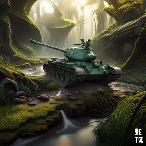 Tank t-34 - AI Generated Artwork - NightCafe Creator