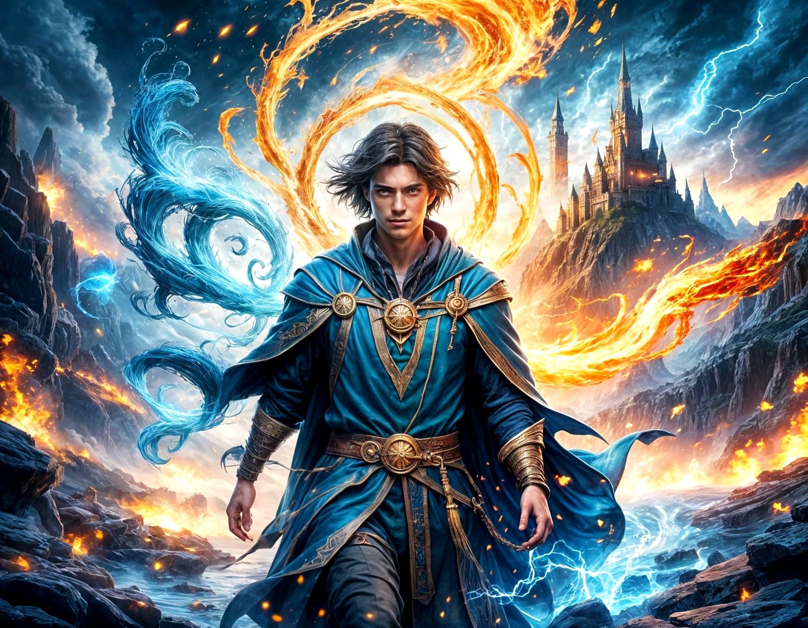 Elemental Wizard - Epic Youthful Wizard Harnesses Elemental ...