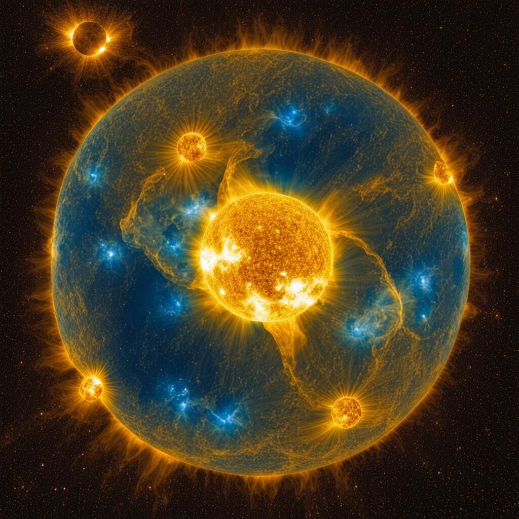 Solar Dynamics Observatory view of the sun, blue - AI Generated Artwork ...
