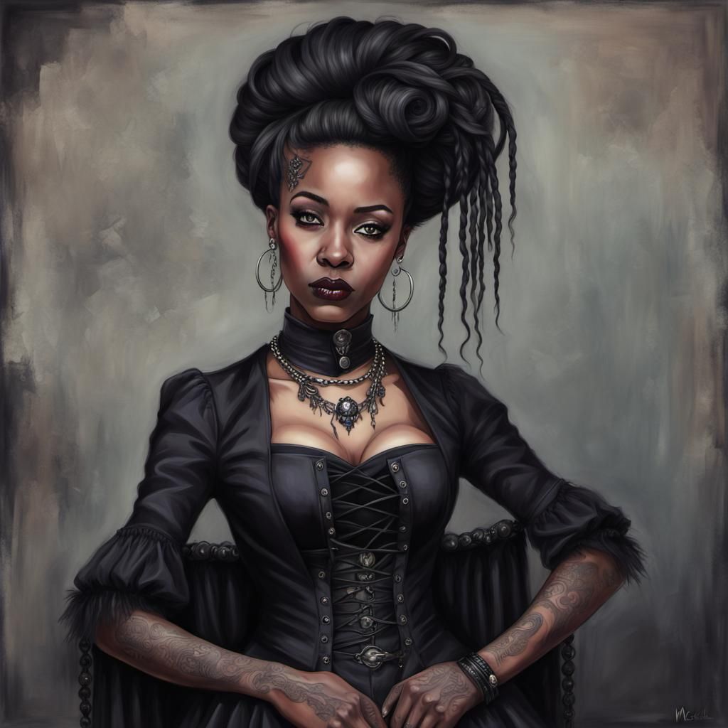 Black American Goth realistic by Coco Michele - AI Generated Artwork ...