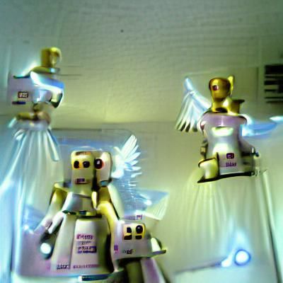 Robot angels decent from heaven - AI Generated Artwork - NightCafe Creator