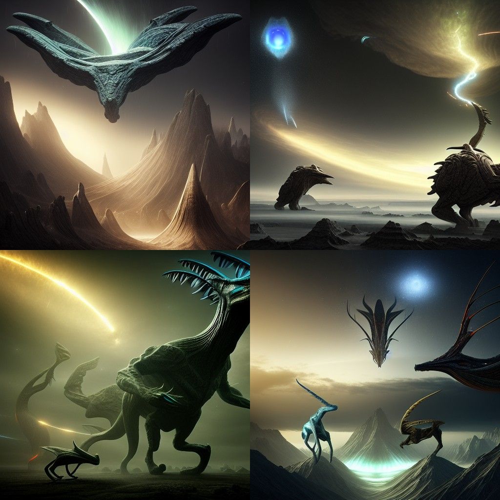 Alien creatures 5 - AI Generated Artwork - NightCafe Creator