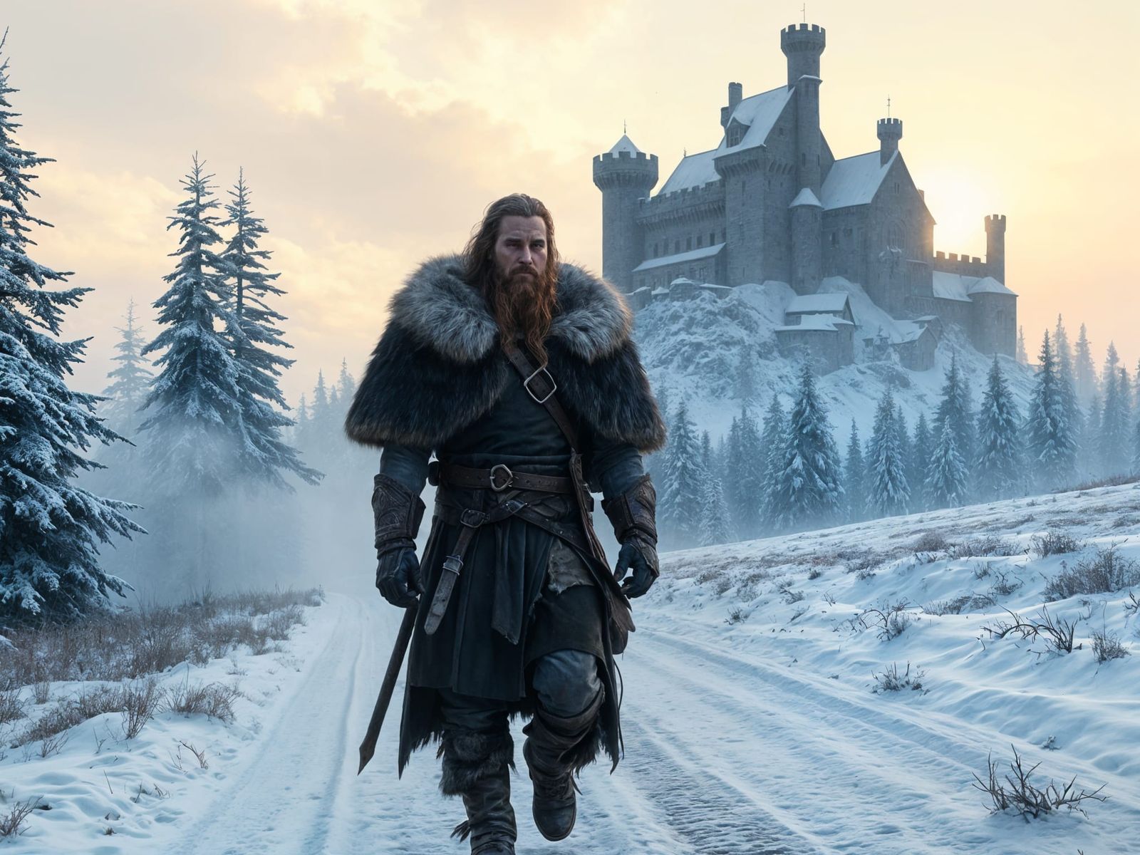 Winter warrior - Winter Barbarian in a Snowy Realm