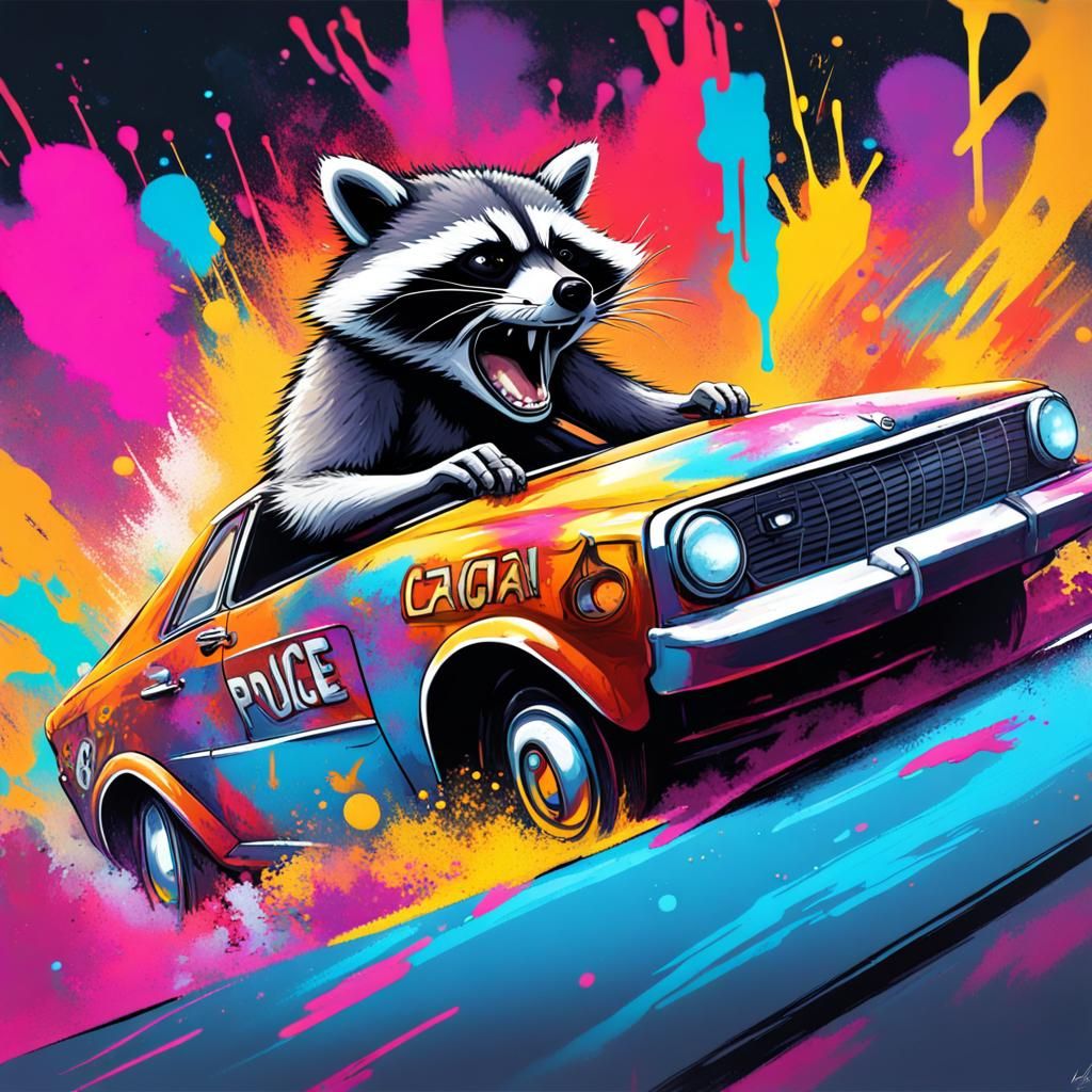 Racing raccoon - AI Generated Artwork - NightCafe Creator