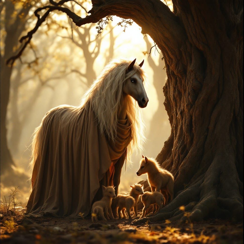 Majestic Centaur in Ancient Forest, with Adorable ... - AI Art