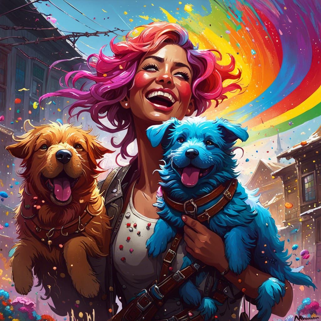 Feeling of joy, Rainbows, and puppies! - AI Generated Artwork ...