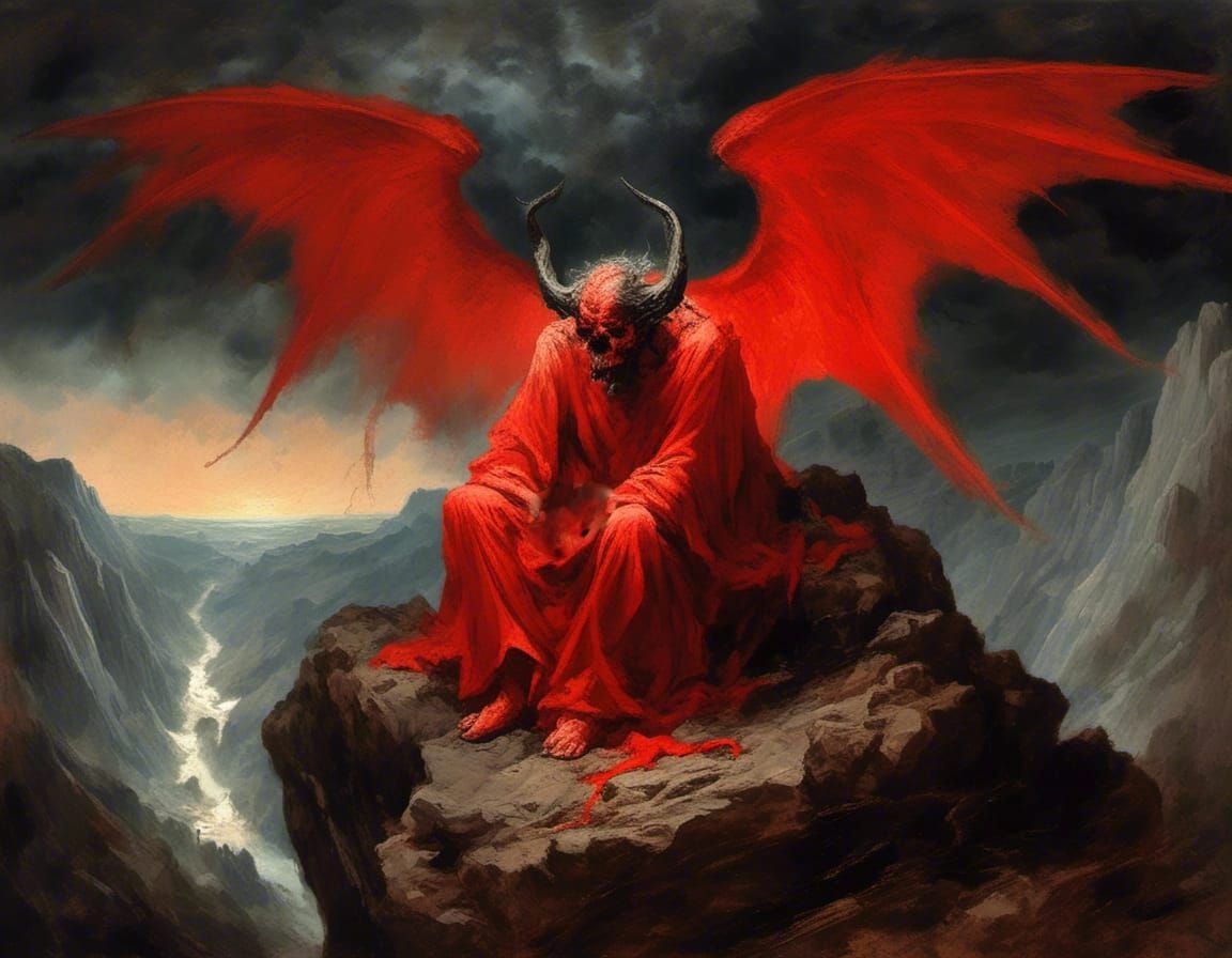Satan Weeps - AI Generated Artwork - NightCafe Creator