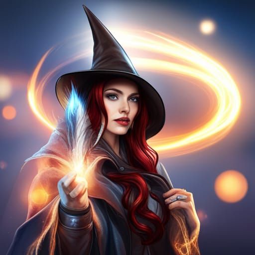 beautiful female wizard does wizard stuff fantastically - AI Generated Artwork - NightCafe Creator