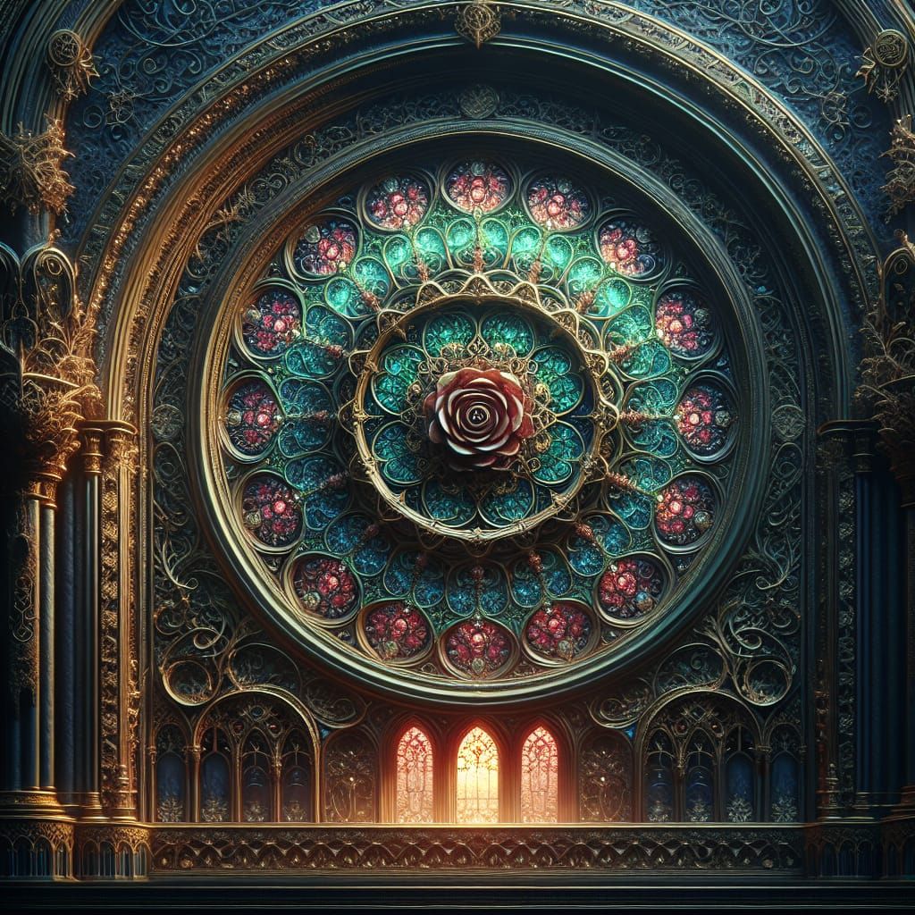 rose window - Ethereal Rose Window in Fantasy Concept Art St...