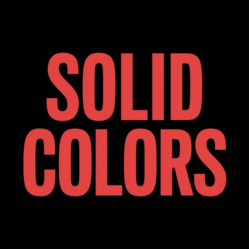 SOLID COLORS - Bold Red Text on Black Background
