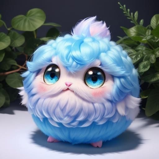 Blue pygmy puff - AI Generated Artwork - NightCafe Creator