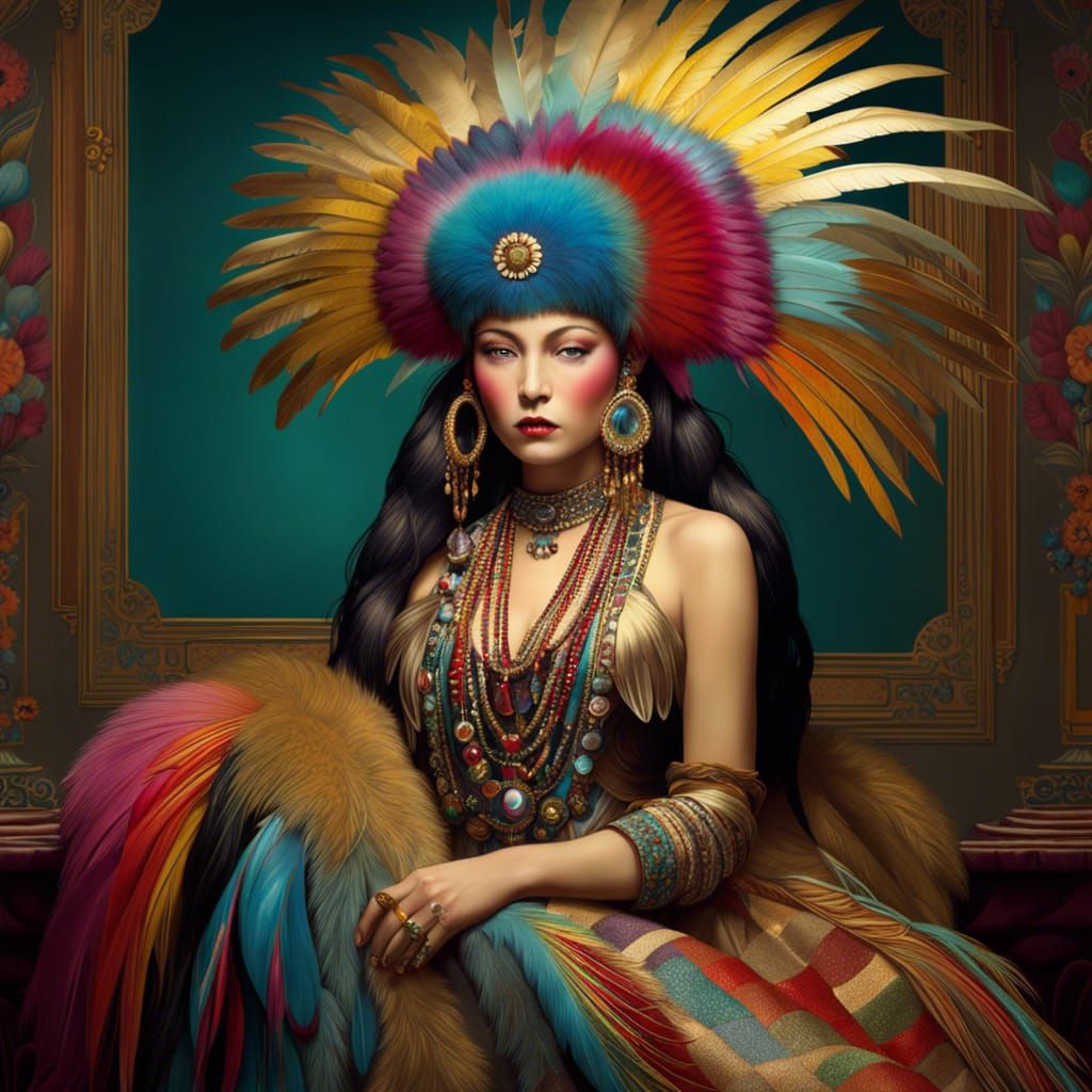 Feather Queen - AI Generated Artwork - NightCafe Creator