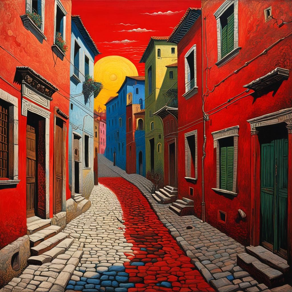 red street - AI Generated Artwork - NightCafe Creator