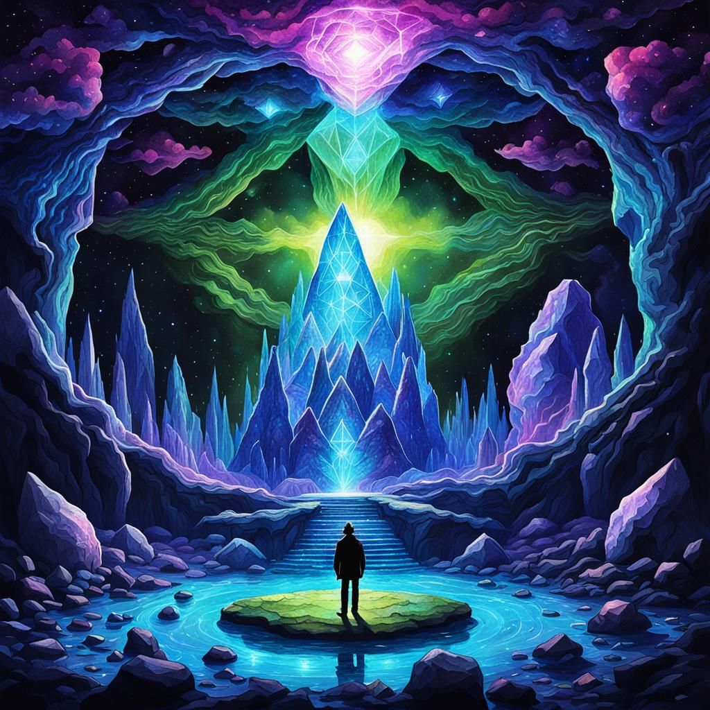 galactic crystal acid cave - AI Generated Artwork - NightCafe Creator
