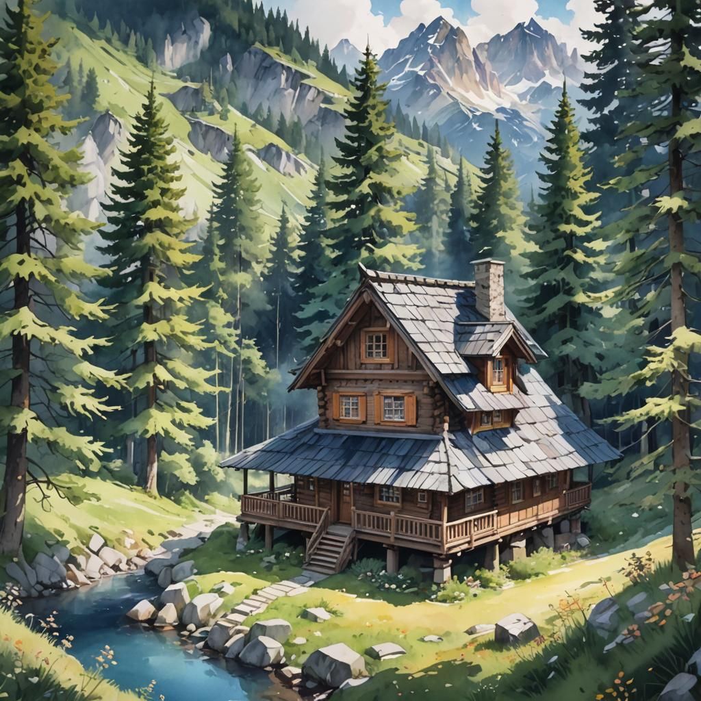 ALPINE HOMES - AI Generated Artwork - NightCafe Creator